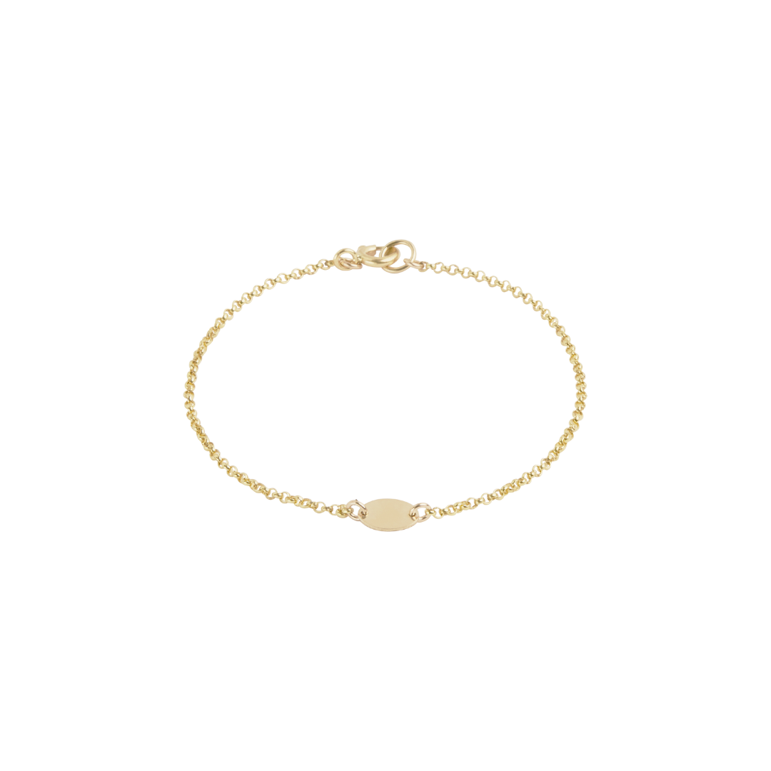 Engravable Disc Bracelet Gold – Alana Maria Jewellery